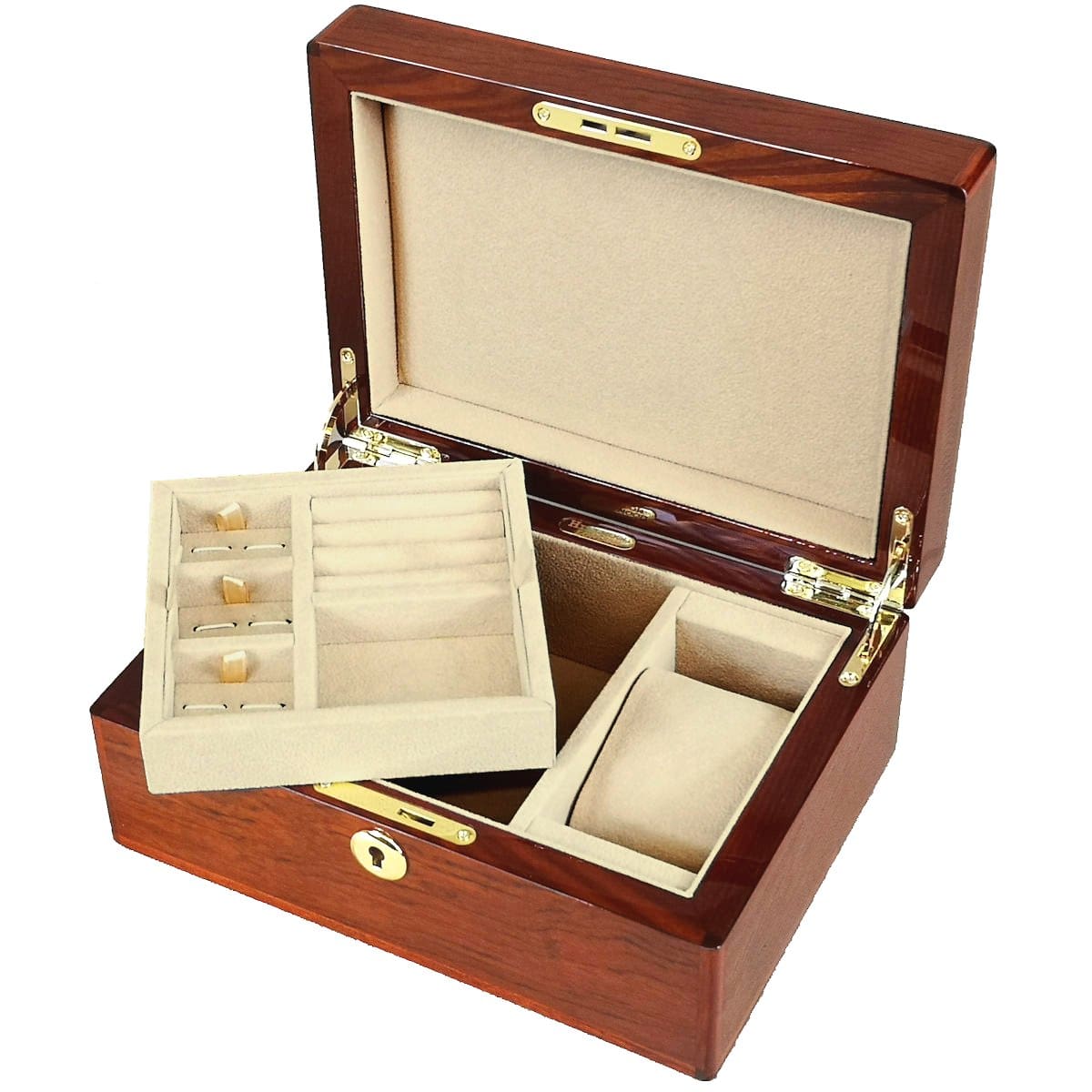Rosewood Gents Valet Box with Lock - Hillwood